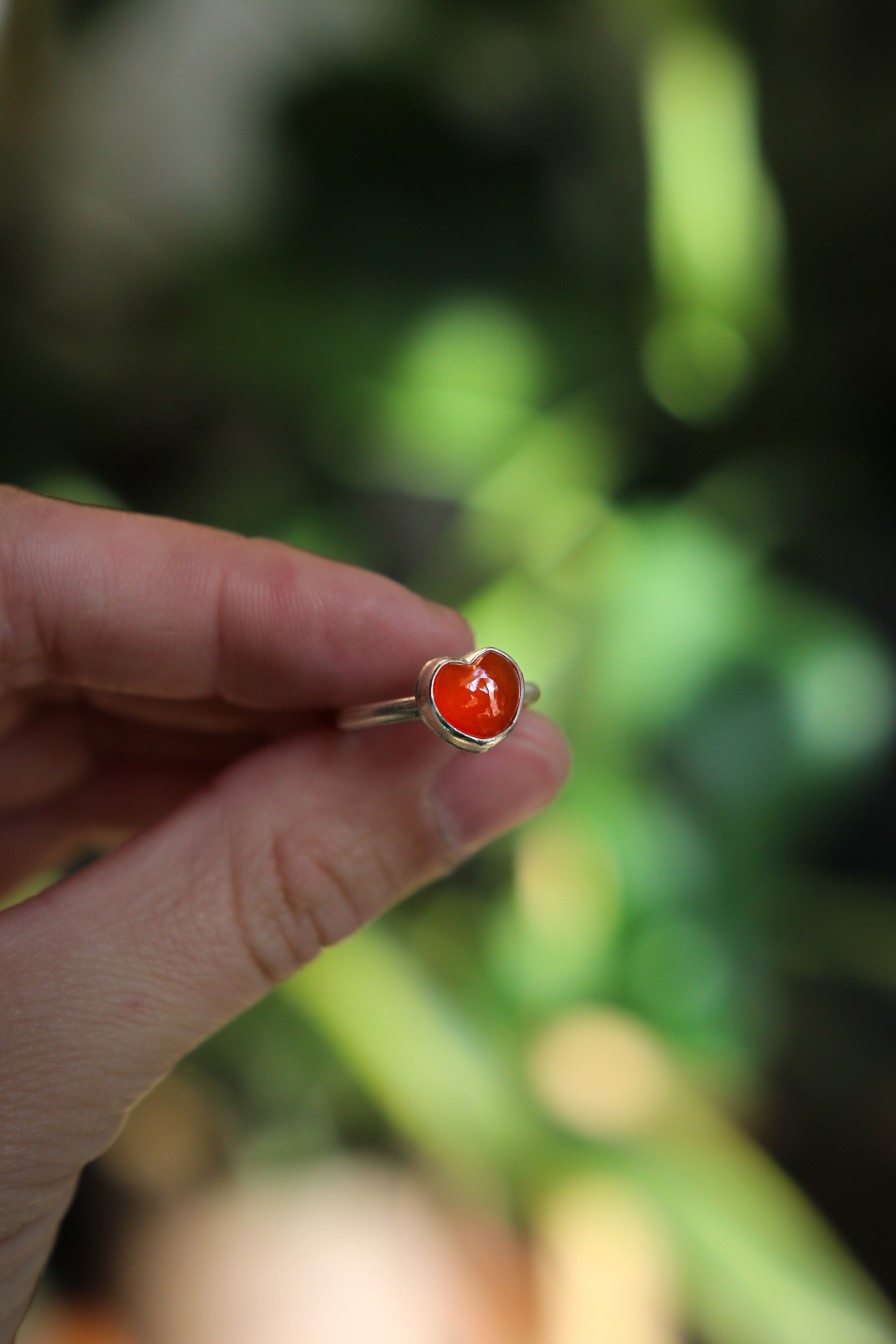 Sterling Silver Carnelian Heart Stacker Ring – hellbent silversmith